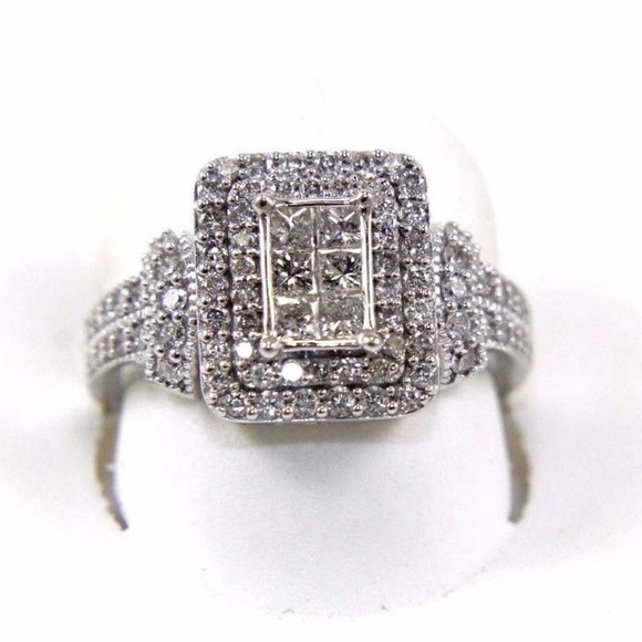 Jewelry | Princess Cut Diamond Invisible Ring 14k Wg 11ct | Poshmark